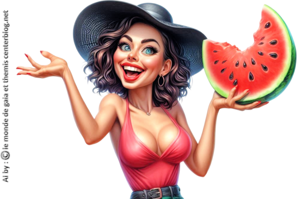 AI Tubes PNG - Femmes Pastèque - Watermelon Fruit - IA PNG