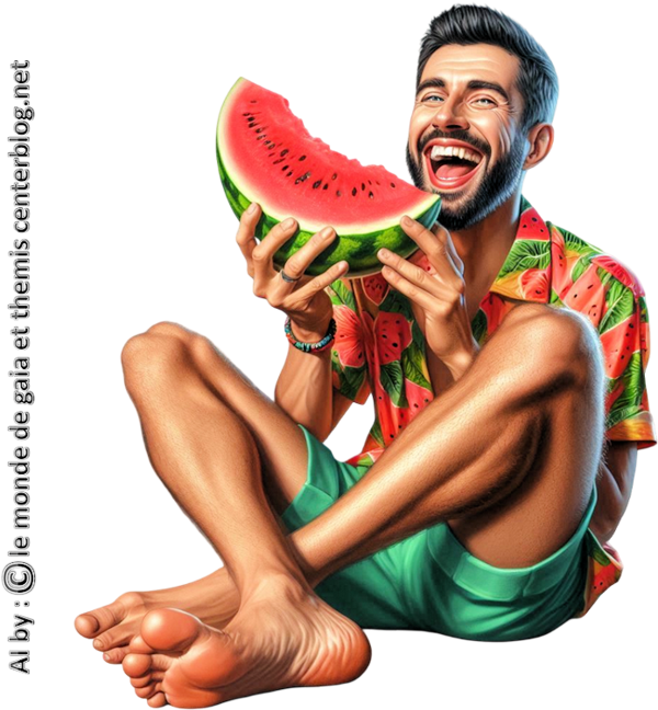 AI Tubes PNG - Hommes Pastèque - Watermelon - IA PNG
