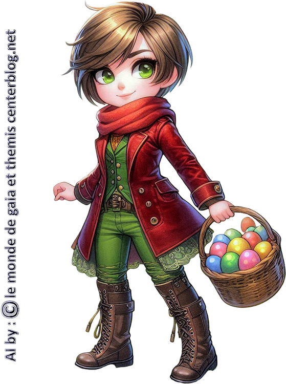 Tubes Pâques - Série ROUGE et VERTE - Easter Eggs png