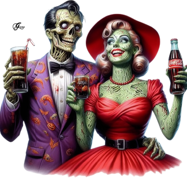 Tube Halloween - Couple - Coca cola - PNG