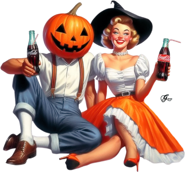 Tube Halloween - Couple - Coca cola - PNG