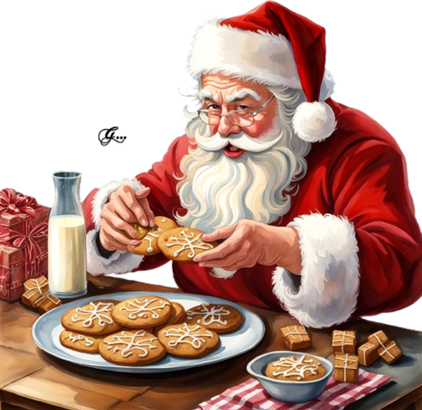 Tube Père Noel Gourmand png - Santa Claus - Christmas