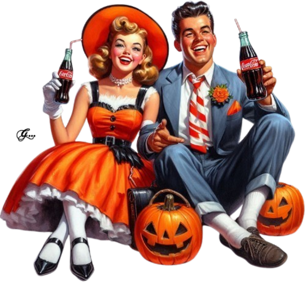 Tube Halloween - Couple - Coca cola - PNG