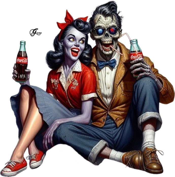 Tube Halloween - Couple - Coca cola - PNG