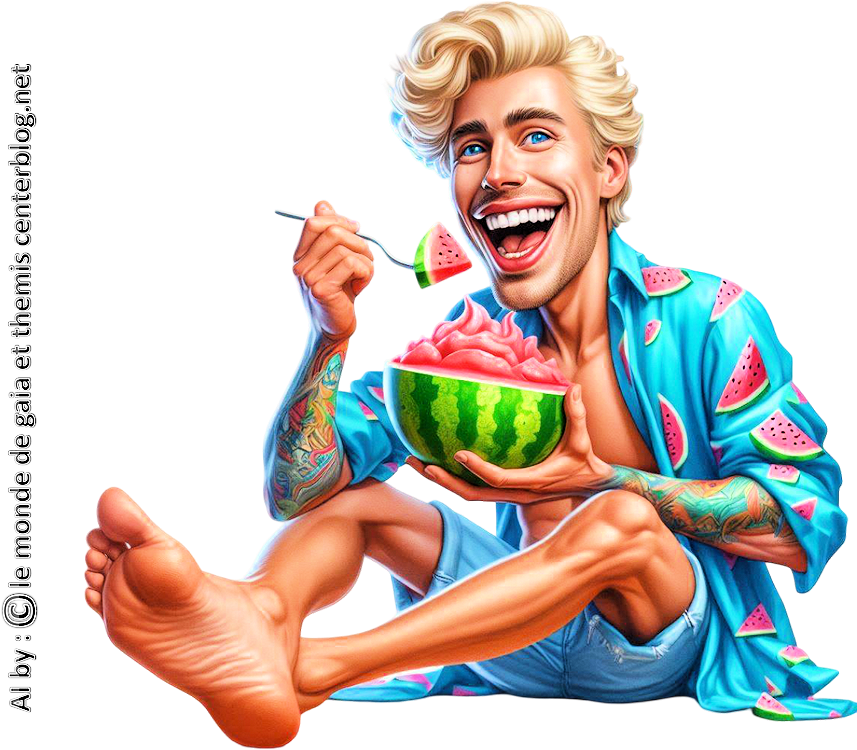 AI Tubes PNG - Hommes Pastèque - Watermelon - IA PNG