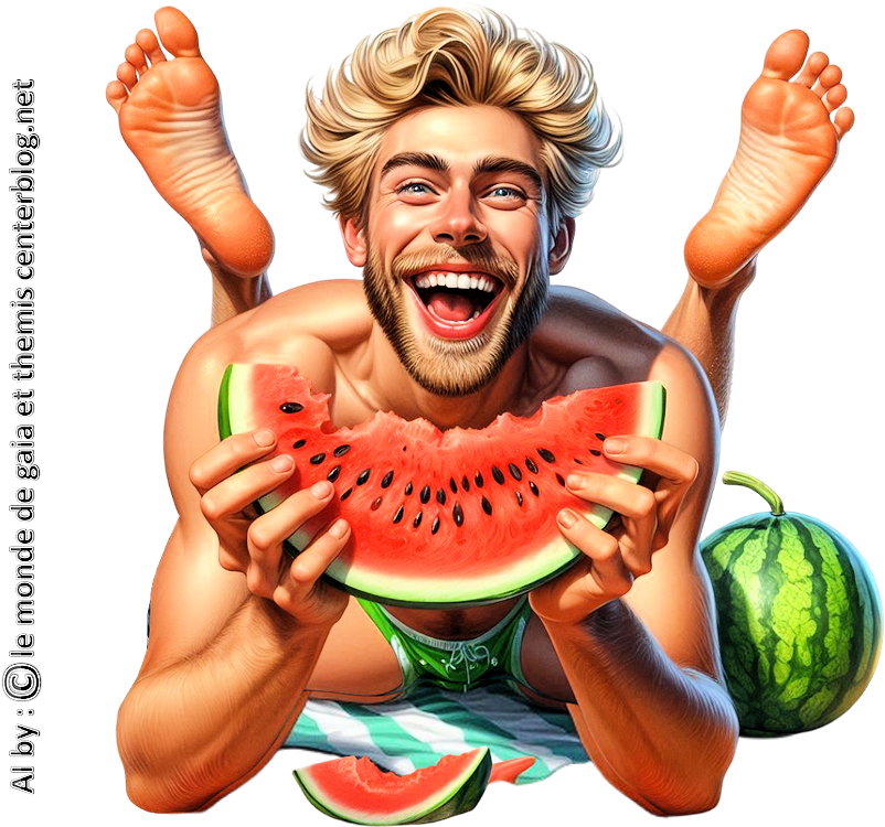 AI Tubes PNG - Hommes Pastèque - Watermelon - IA PNG